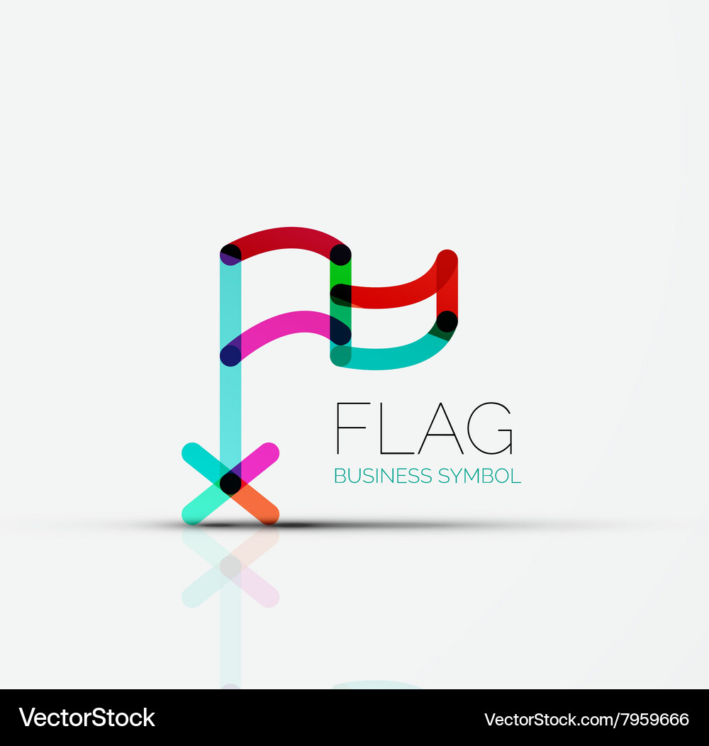 Logo flag abstract linear geometric business icon Vector Image