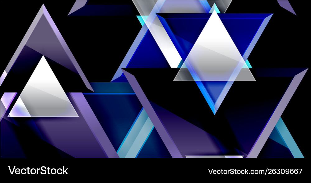 Glossy shiny triangles background Royalty Free Vector Image