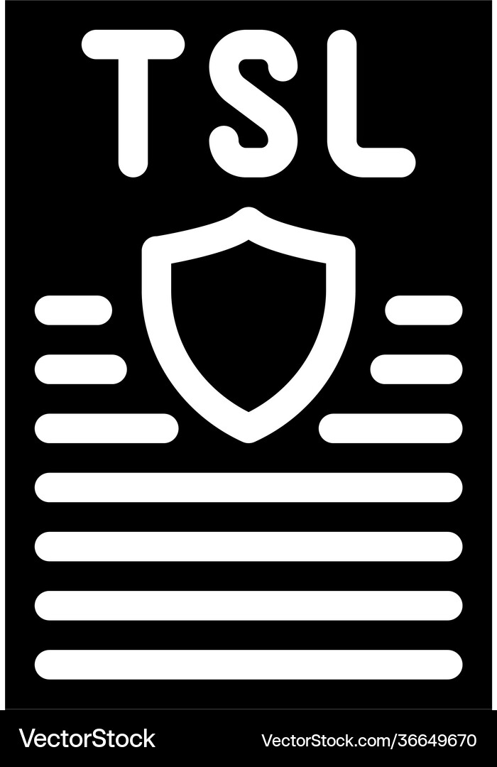 Tsl protocol glyph icon sign Royalty Free Vector Image