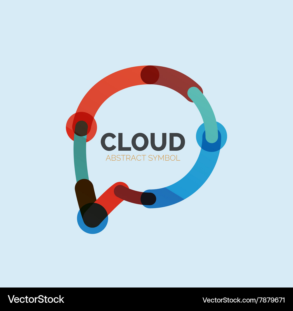 Flat linear design speech cloud logo Talk bubble Vector Image