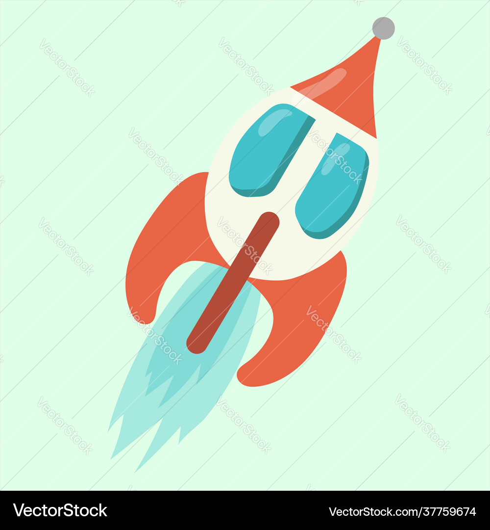 Spaceship rocket icon Royalty Free Vector Image