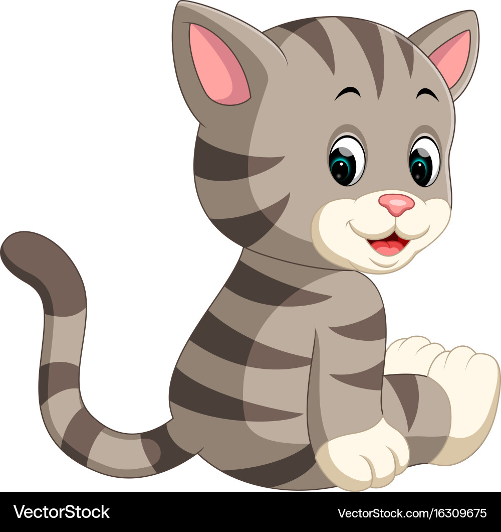 Cute cat cartoon Royalty Free Vector Image - VectorStock