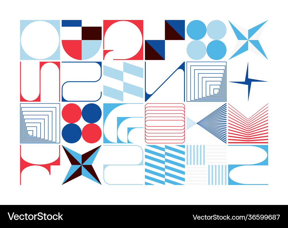 Swiss design abstract geometric pattern graphics Vector Image