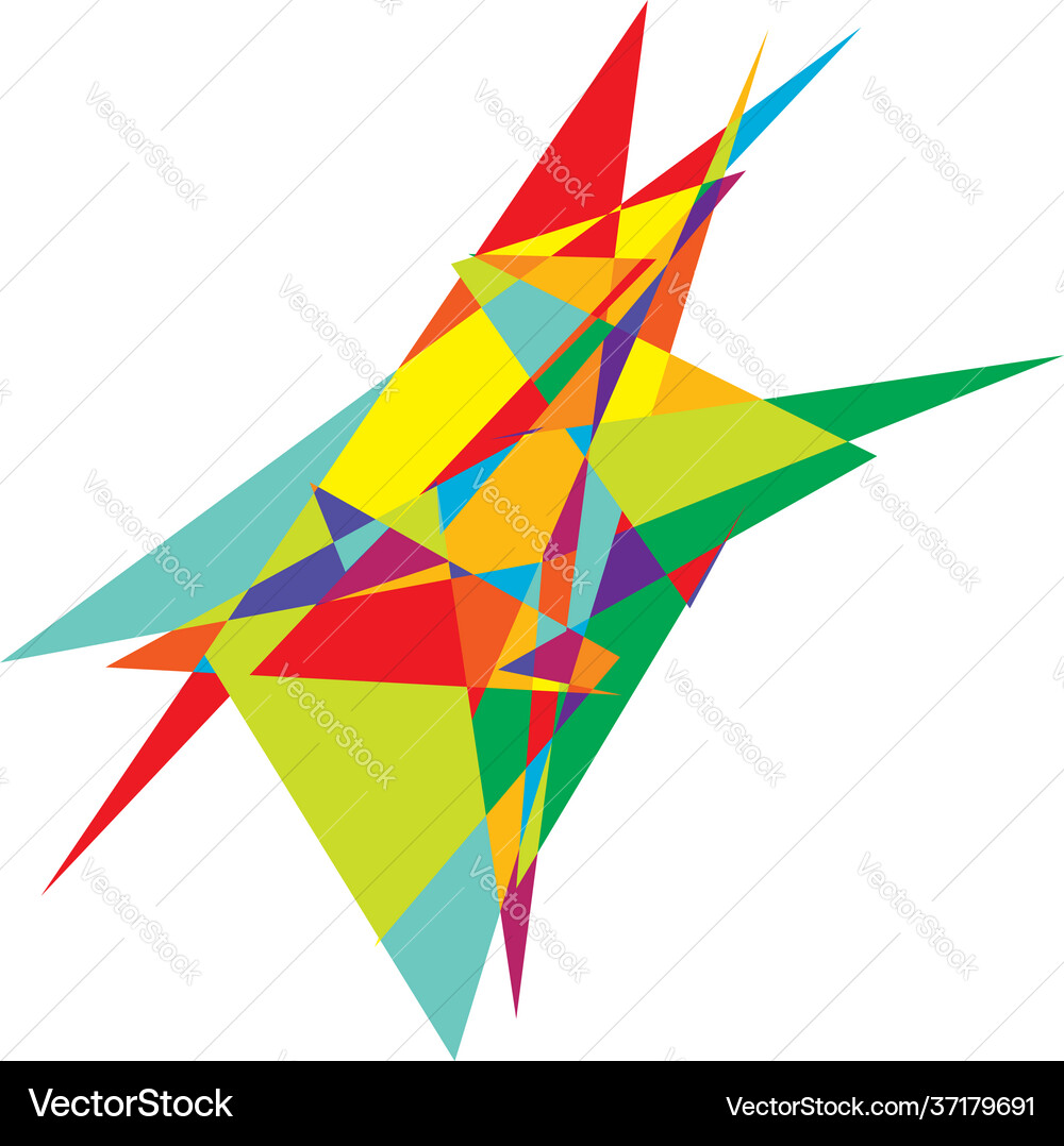 Vivid vibrant abstract geometric angular edgy art Vector Image