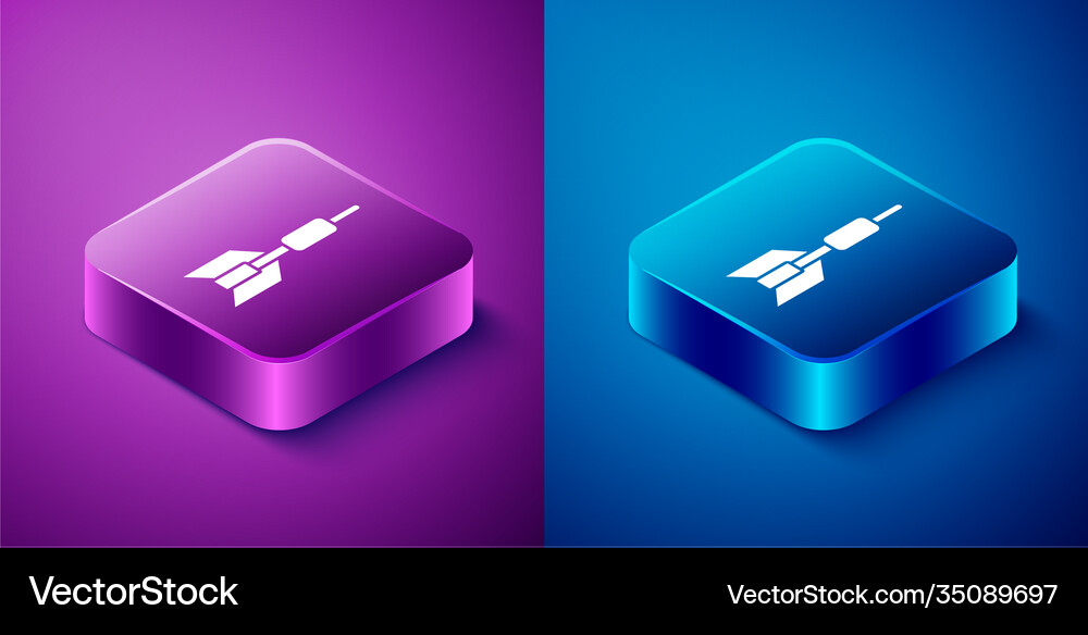 Isometric dart arrow icon isolated on blue Vector Image