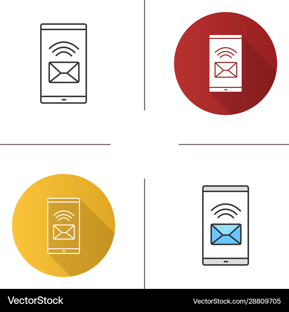Smartphone incoming message icon Royalty Free Vector Image