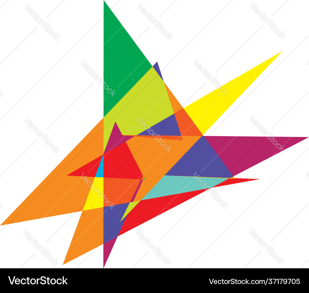 Vivid vibrant abstract geometric angular edgy art Vector Image