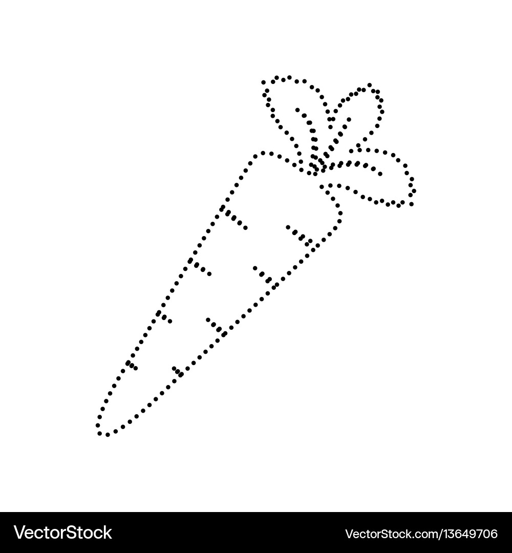 Carrot sign black dotted Royalty Free Vector Image