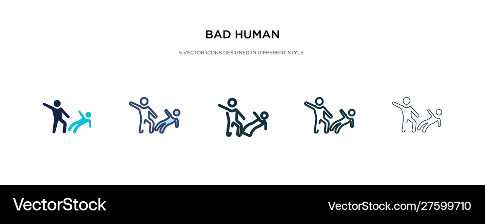 Bad human icon in different style two colored Vector Image