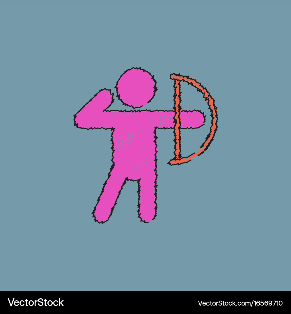 Olympic games archery player athlete icon Vector Image