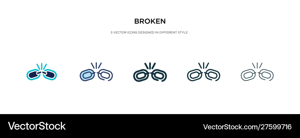 Broken icon in different style two colored Vector Image