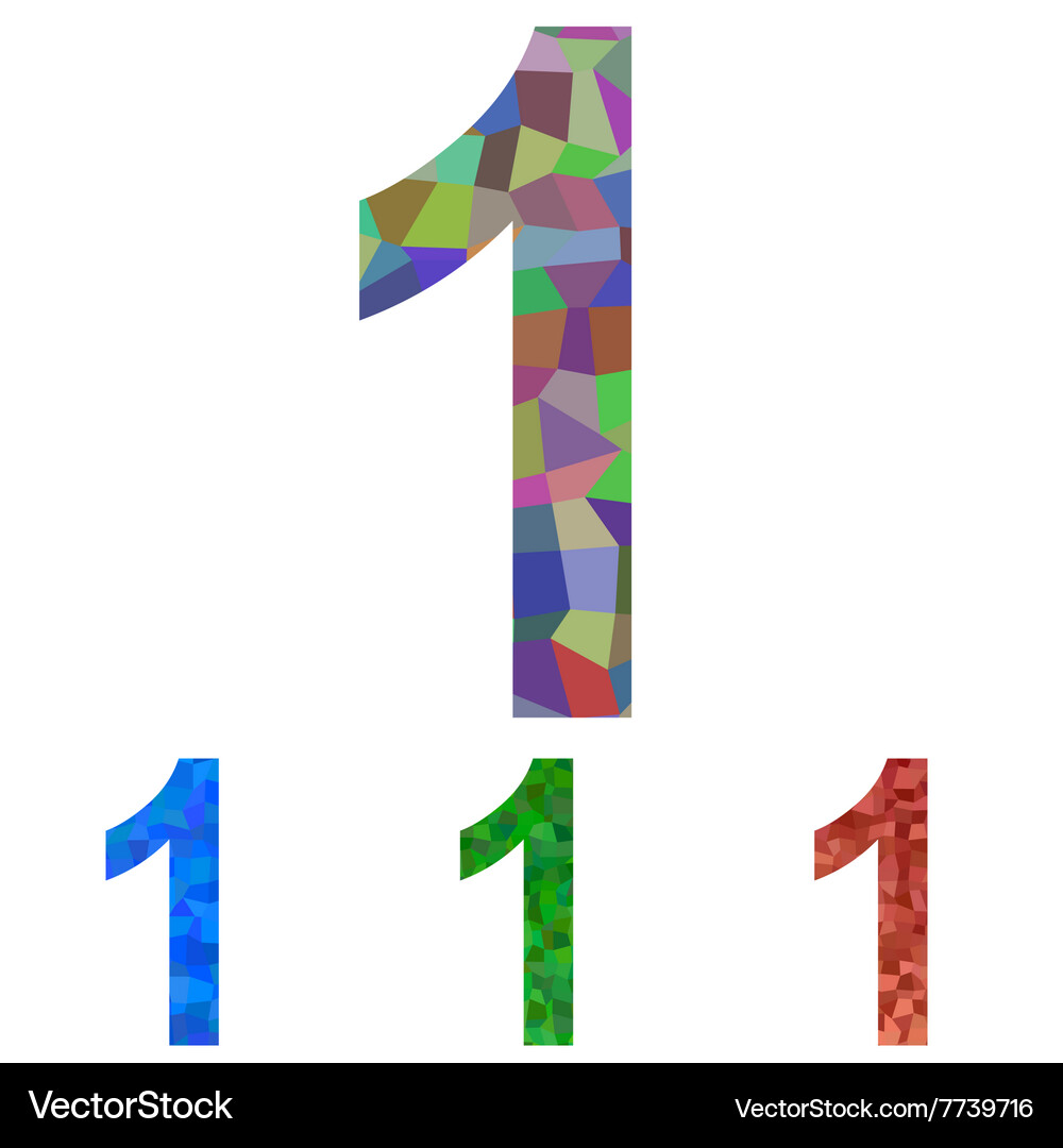 Mosaic number design - number 1 Royalty Free Vector Image