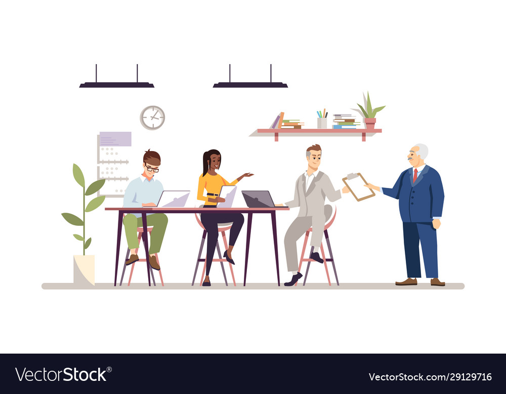 Office teamwork flat Royalty Free Vector Image