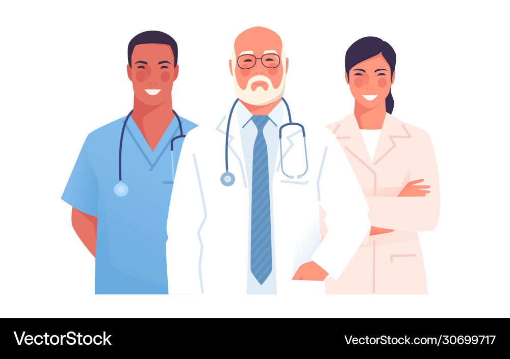 A medical team group Royalty Free Vector Image