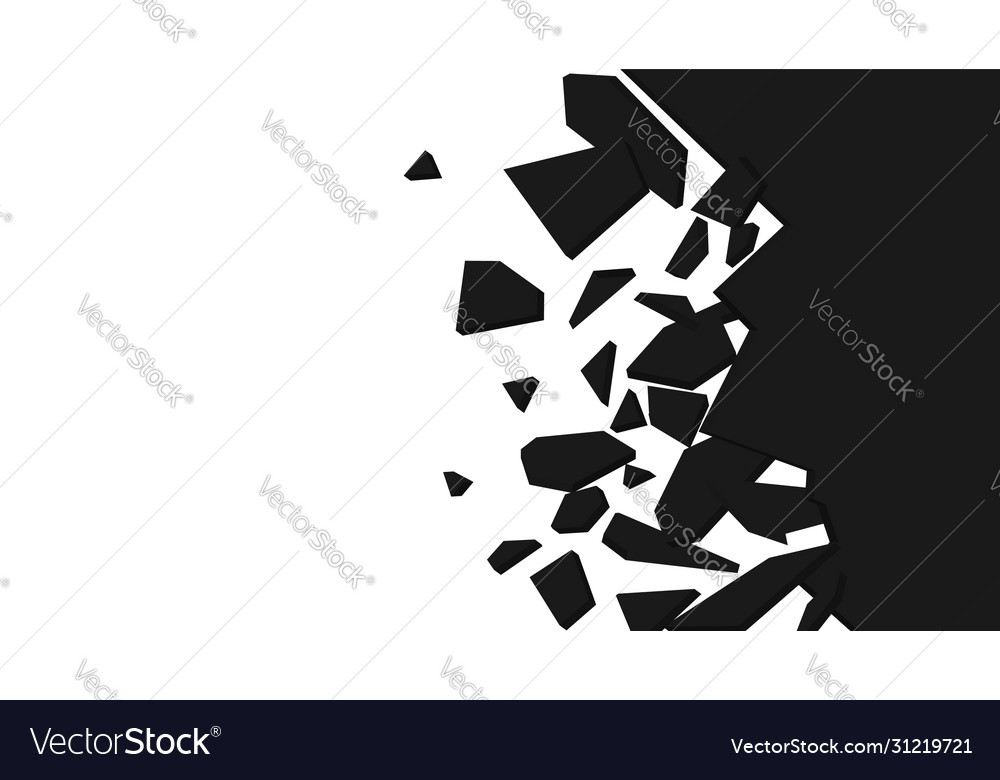 Wall explosion fragment Royalty Free Vector Image