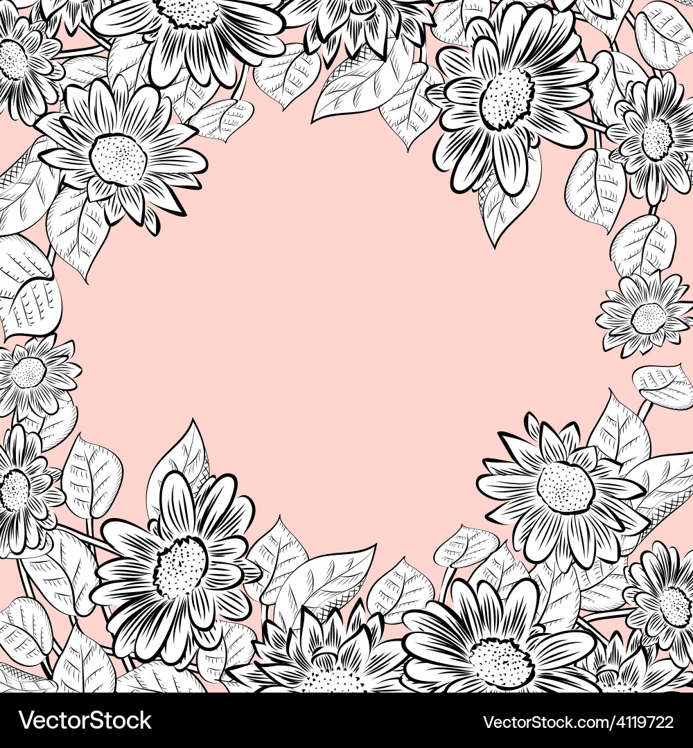 Daisy flowers frame Royalty Free Vector Image - VectorStock