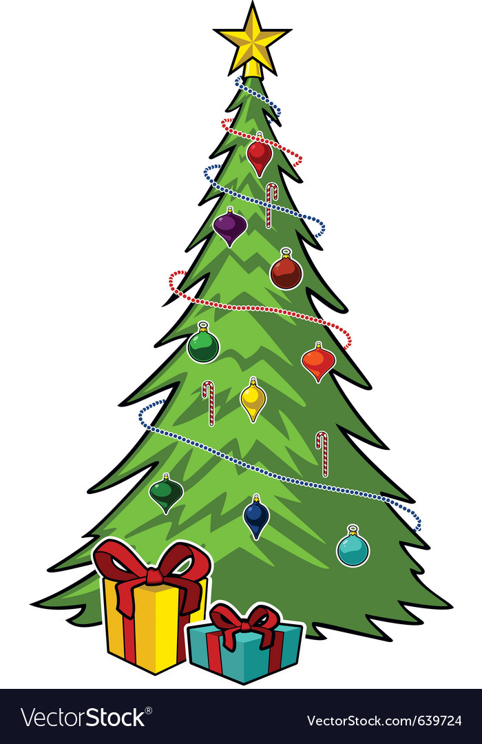 Cartoon christmas tree Royalty Free Vector Image Cartoon christmas tree Royalty Free Vector Image