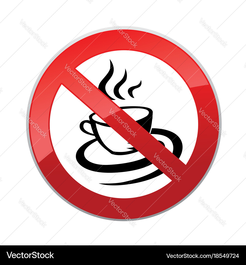 Drinks are not allowed no coffee cup icon red Vector Image