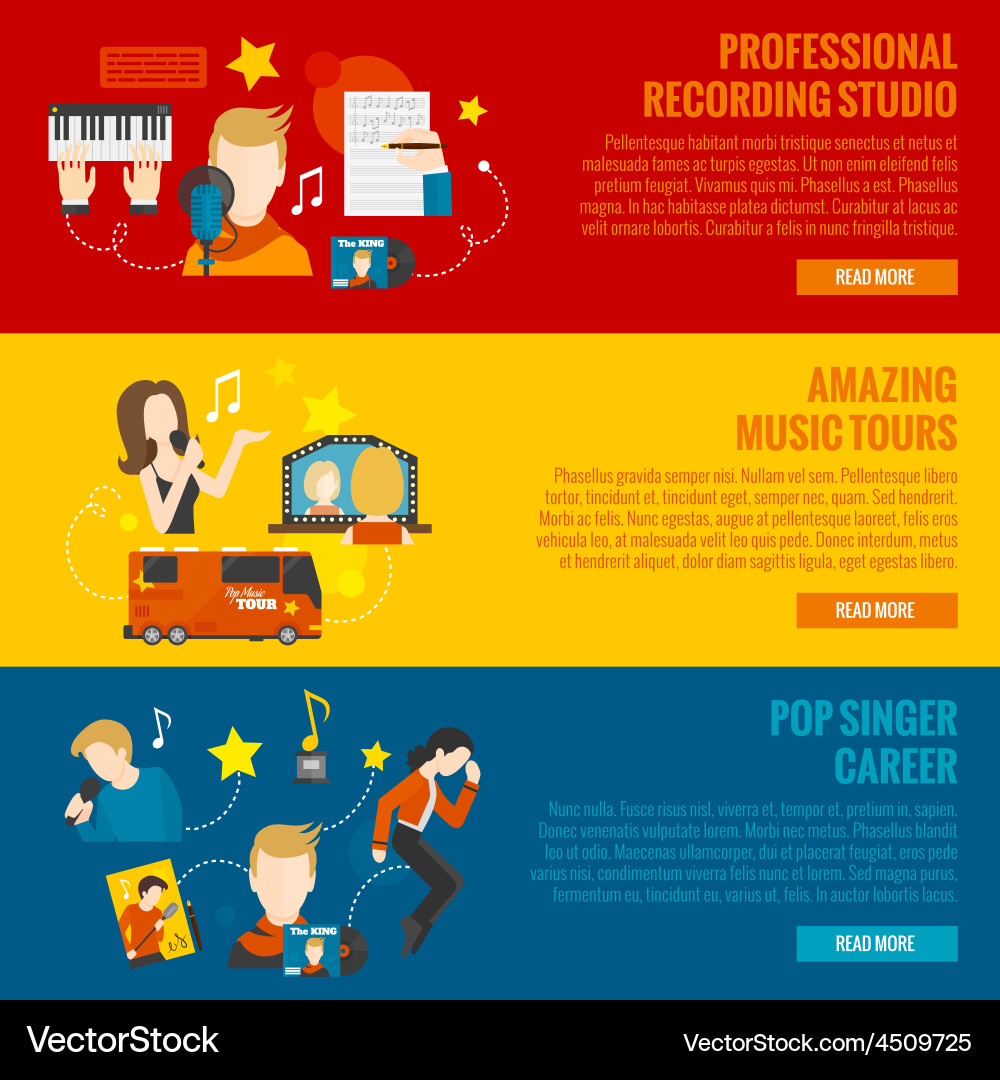 Pop singer banner Royalty Free Vector Image - VectorStock