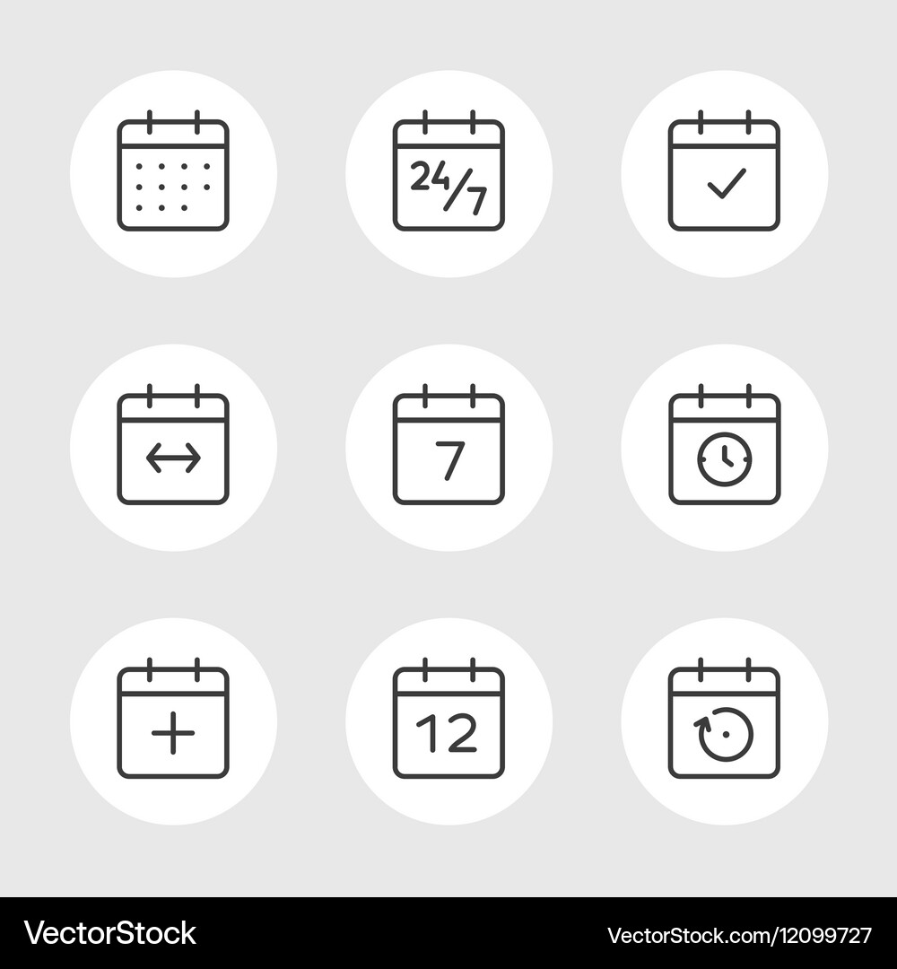 Calendar Icons Set Royalty Free Vector Image - VectorStock