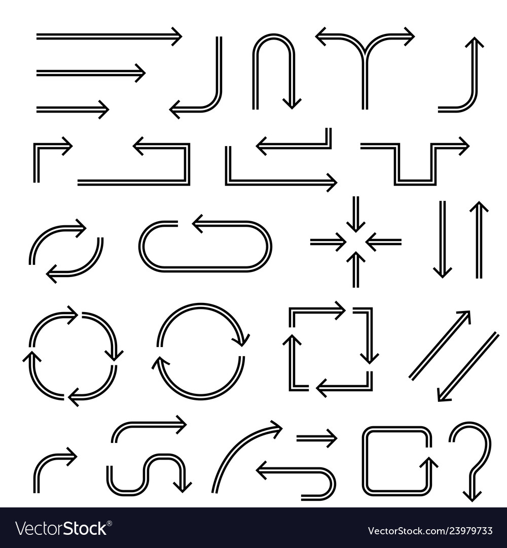 Arrows double lines Royalty Free Vector Image - VectorStock