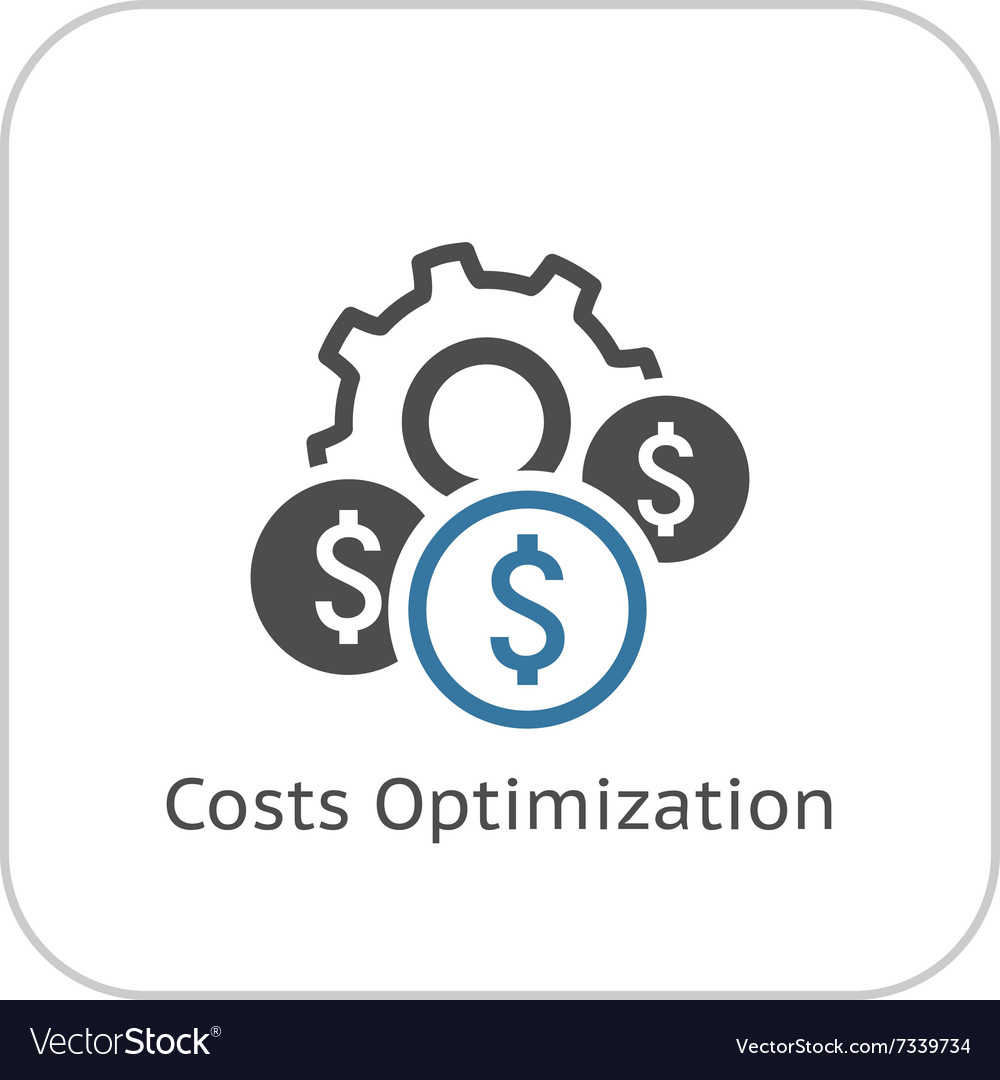 Costs Optimization Icon Flat Design Royalty Free Vector Costs Optimization Icon Flat Design Royalty Free Vector
