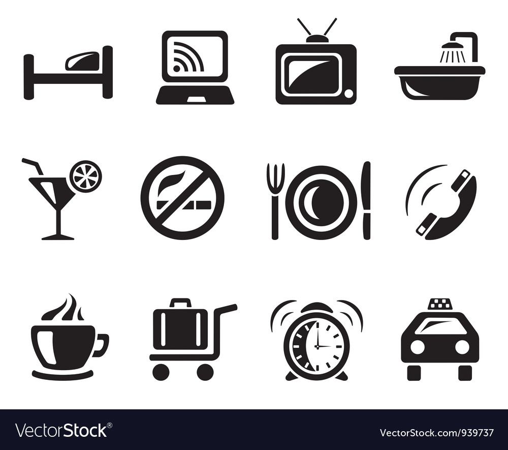 Hotel icons Royalty Free Vector Image - VectorStock
