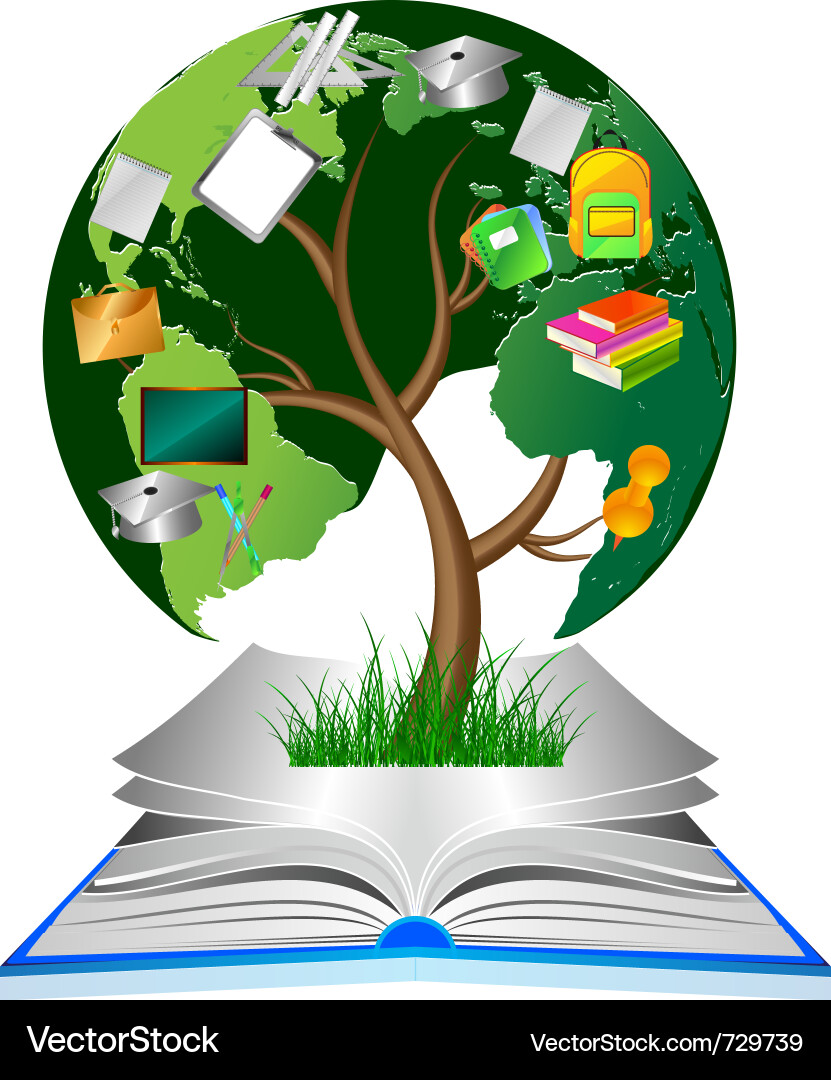 Education tree Royalty Free Vector Image - VectorStock