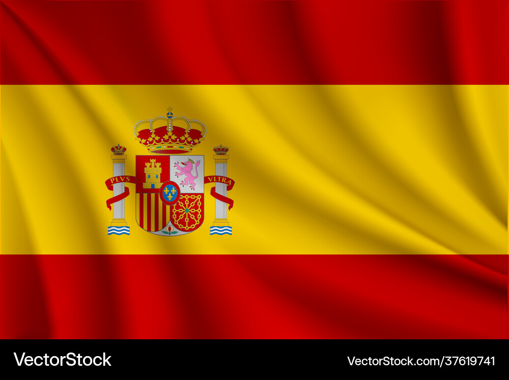 Realistic spain flag spanish flag ve Royalty Free Vector