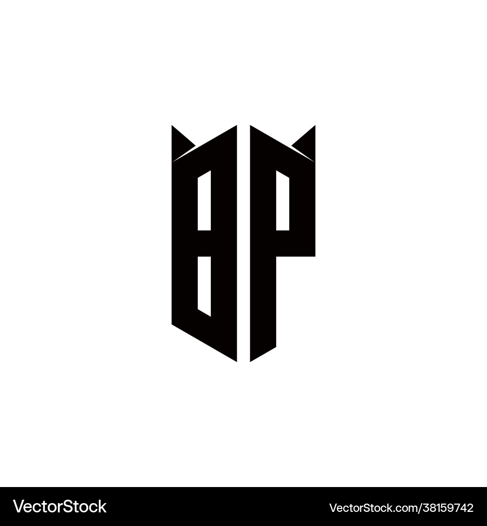 Bp logo monogram with shield shape designs Vector Image