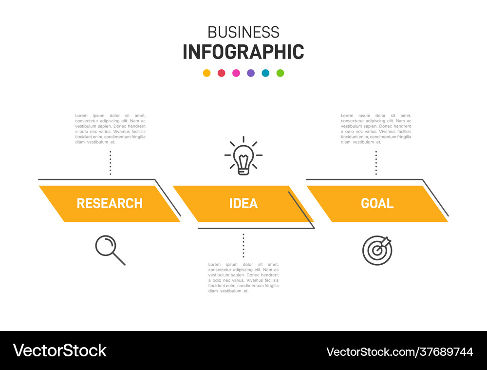 Concept arrow business model with 3 successive Vector Image