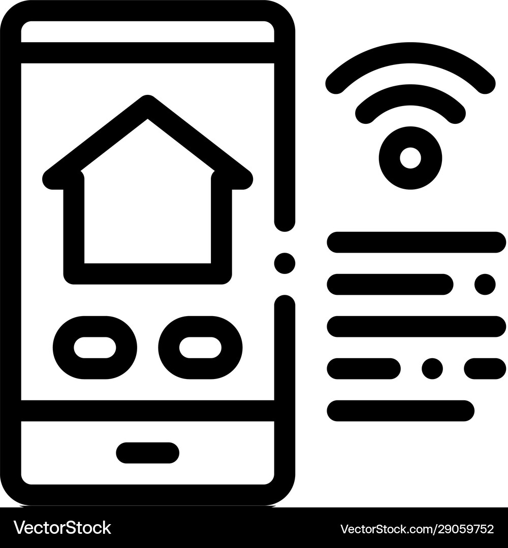 Phone and internet icon outline Royalty Free Vector Image