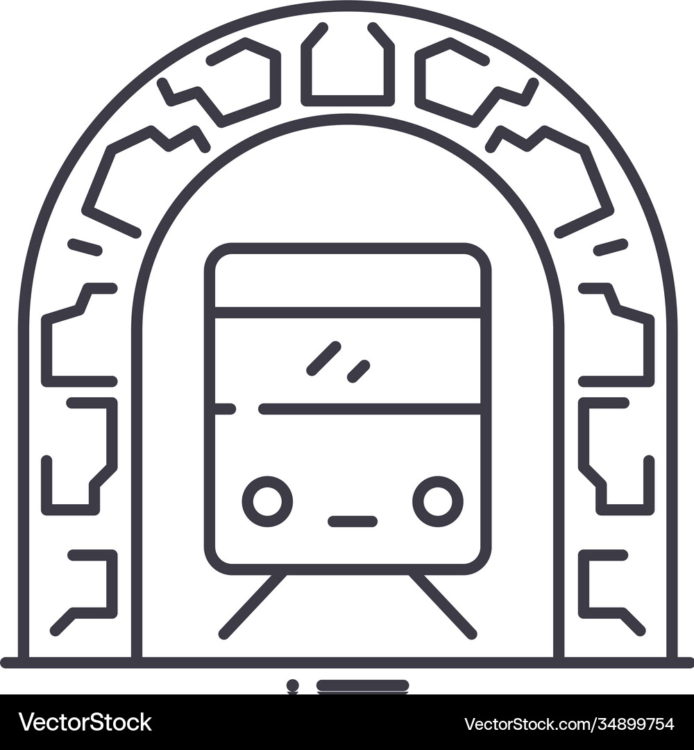 Railway icon linear isolated thin Royalty Free Vector Image