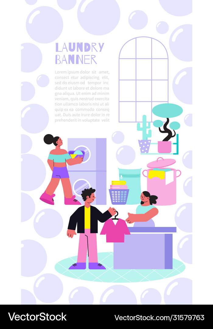 Laundry banner Royalty Free Vector Image - VectorStock