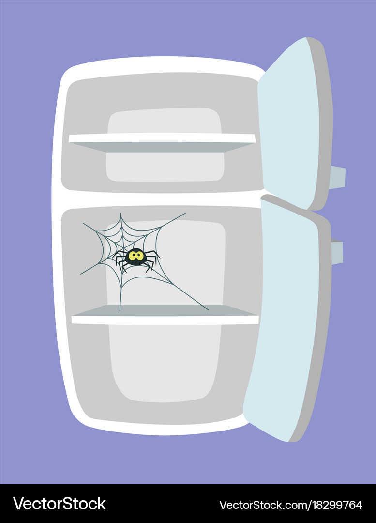 Empty fridge cartoon style Royalty Free Vector Image