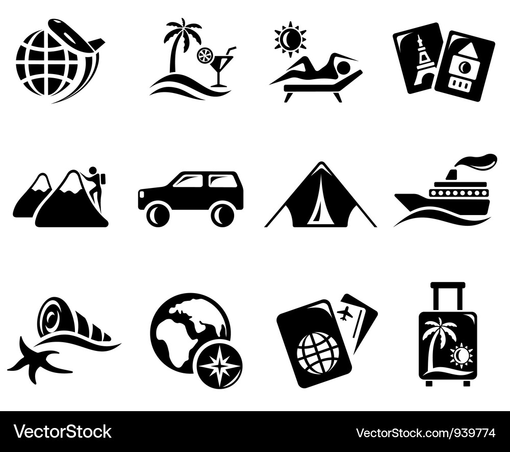 Vacation icons Royalty Free Vector Image - VectorStock