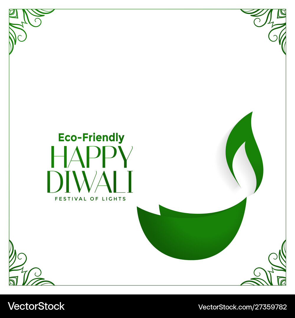 Creative eco friendly green diwali concept Vector Image