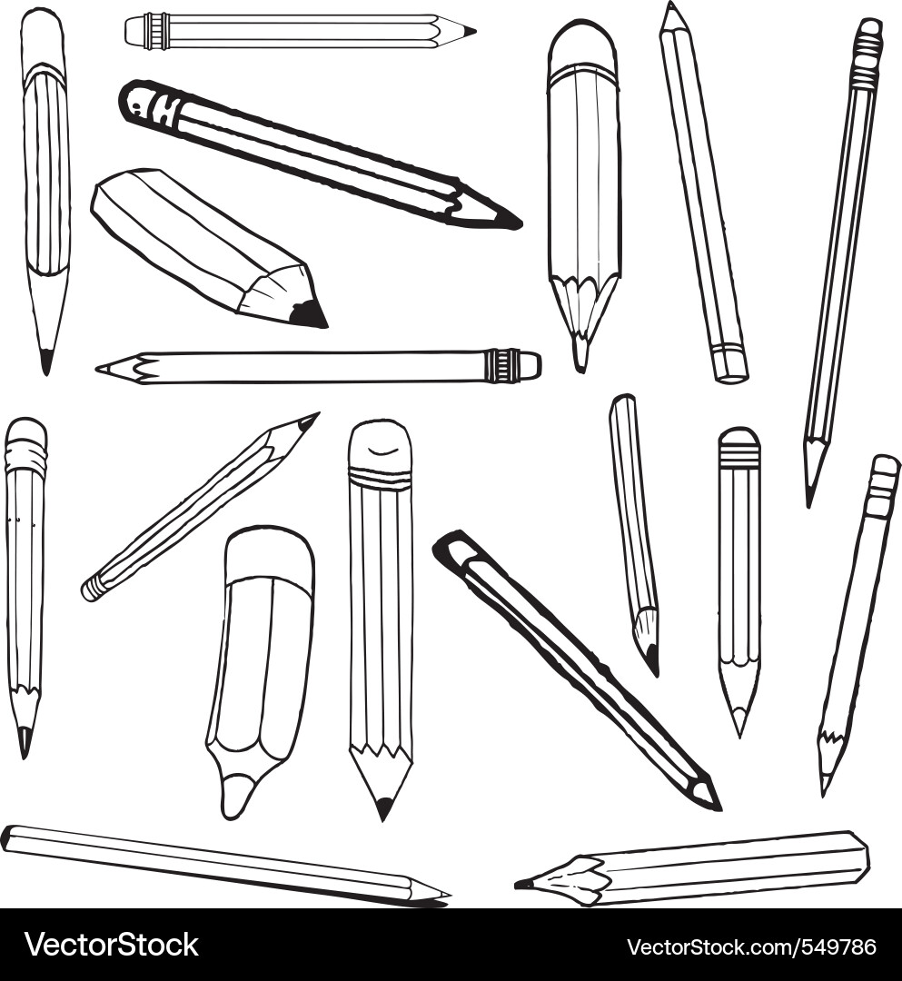 Pencil sketch Royalty Free Vector Image - VectorStock
