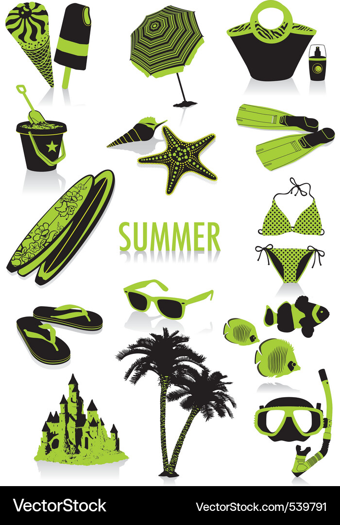 Summer silhouettes Royalty Free Vector Image - VectorStock