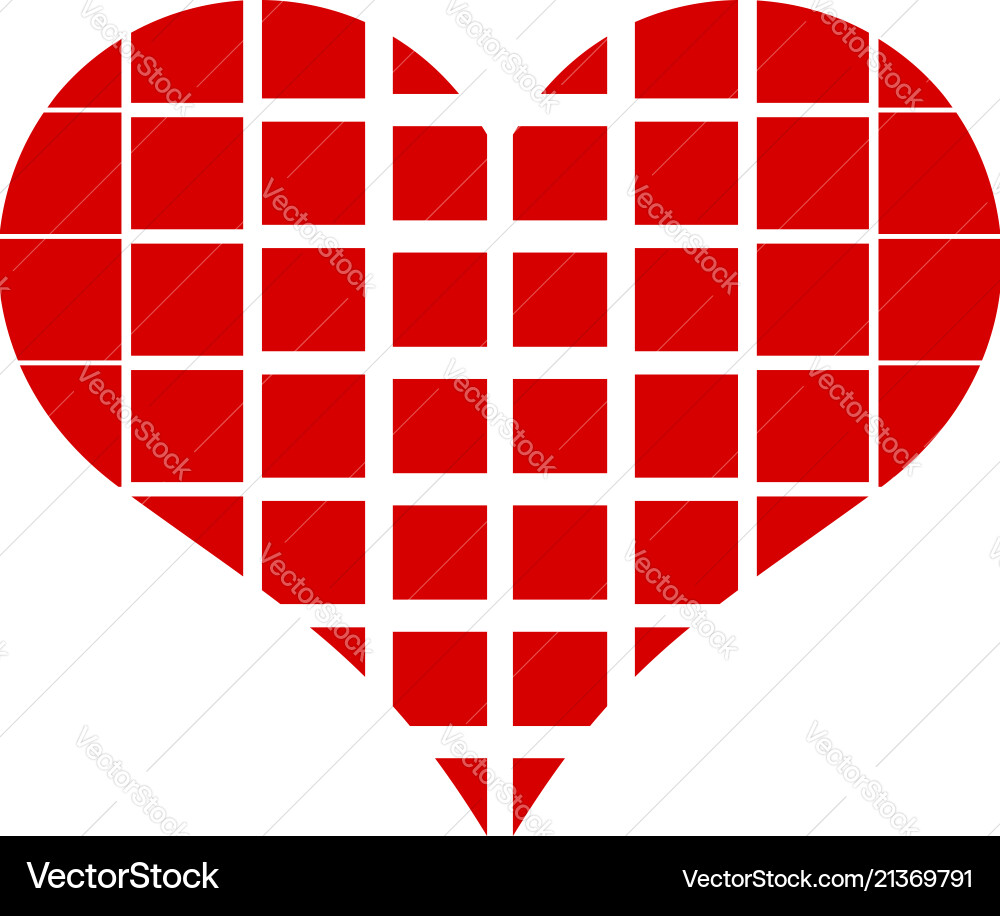 Square in heart icon simple style Royalty Free Vector Image