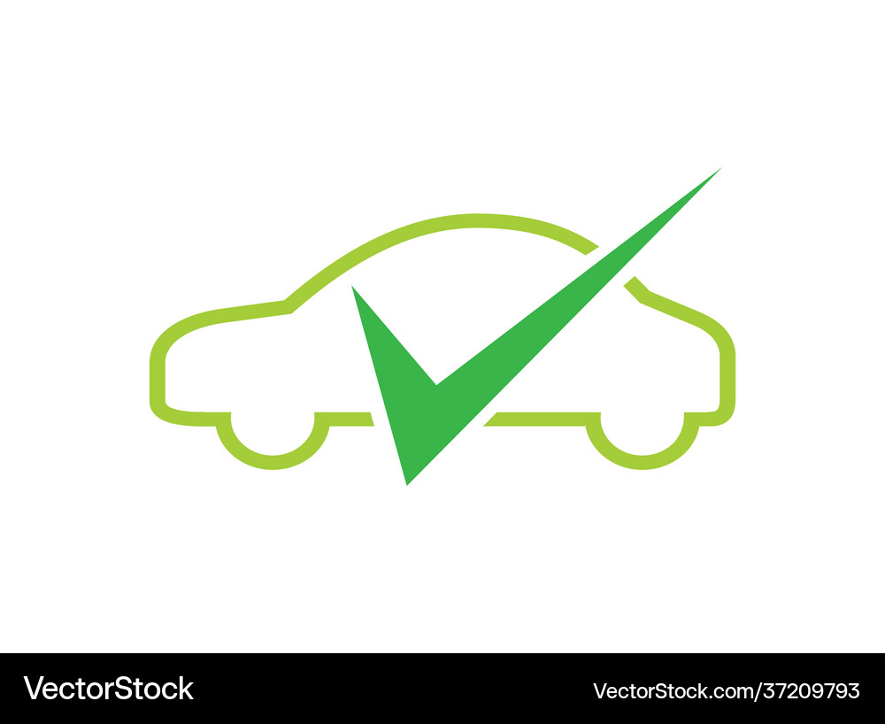 Creative car check mark logo design symbol Vector Image