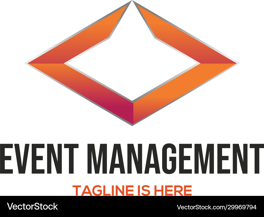Gold event management logo Royalty Free Vector Image