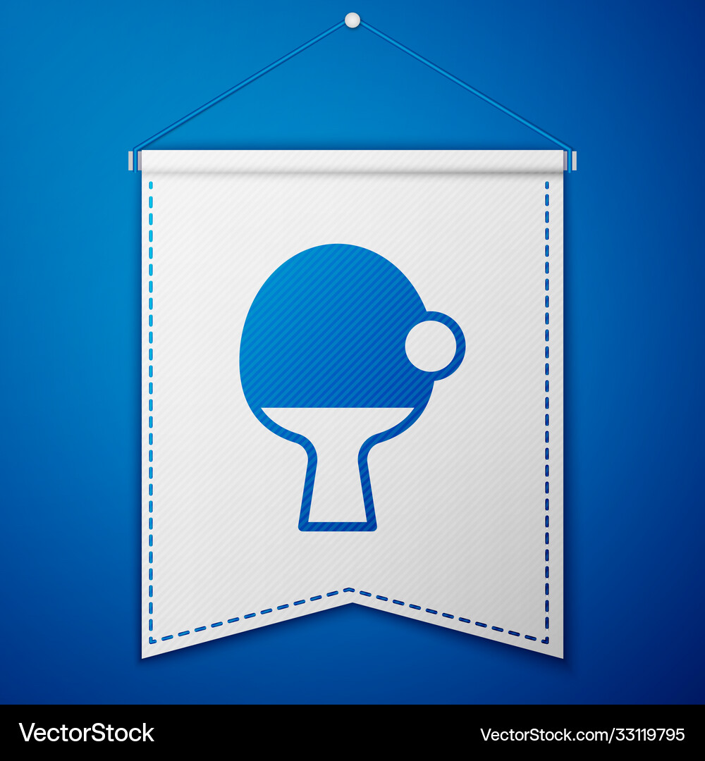 Blue racket for playing table tennis icon isolated