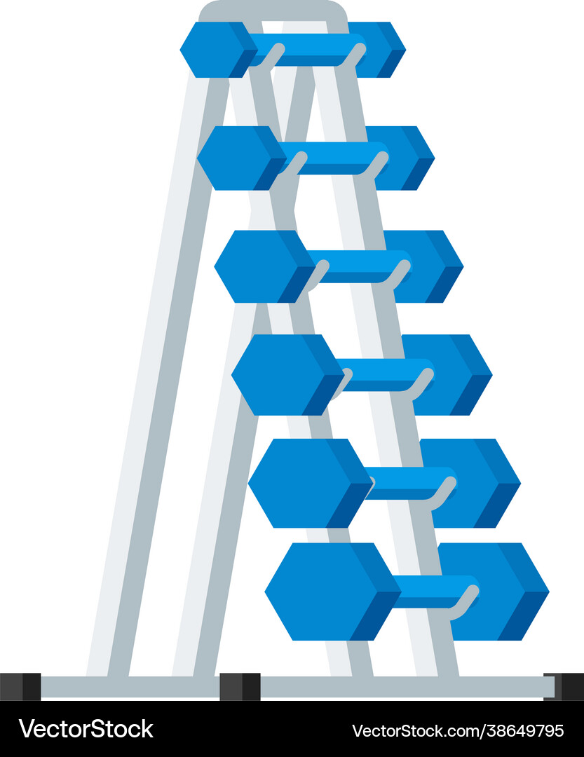 Dumbbell stand barbell rack isolated Royalty Free Vector
