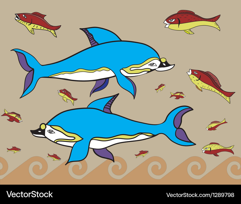 Greek fish Royalty Free Vector Image - VectorStock