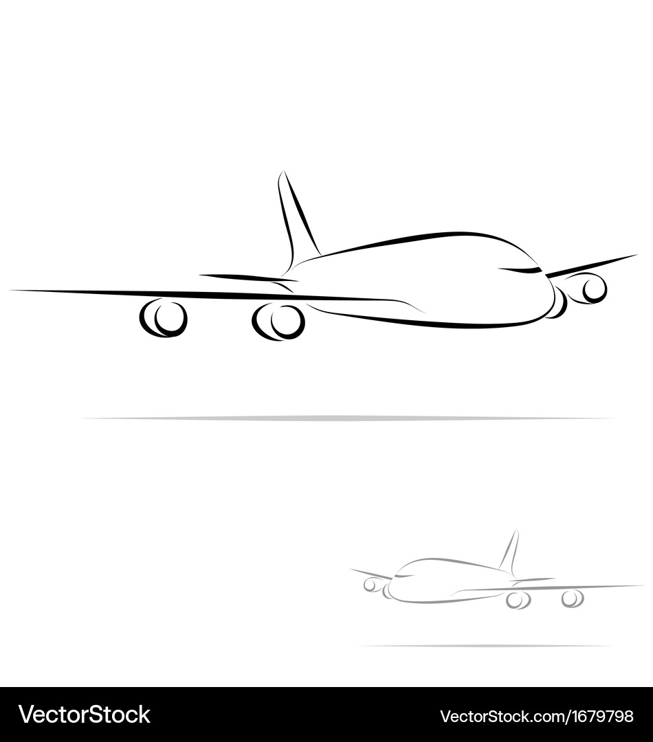 Stylized plane Royalty Free Vector Image - VectorStock
