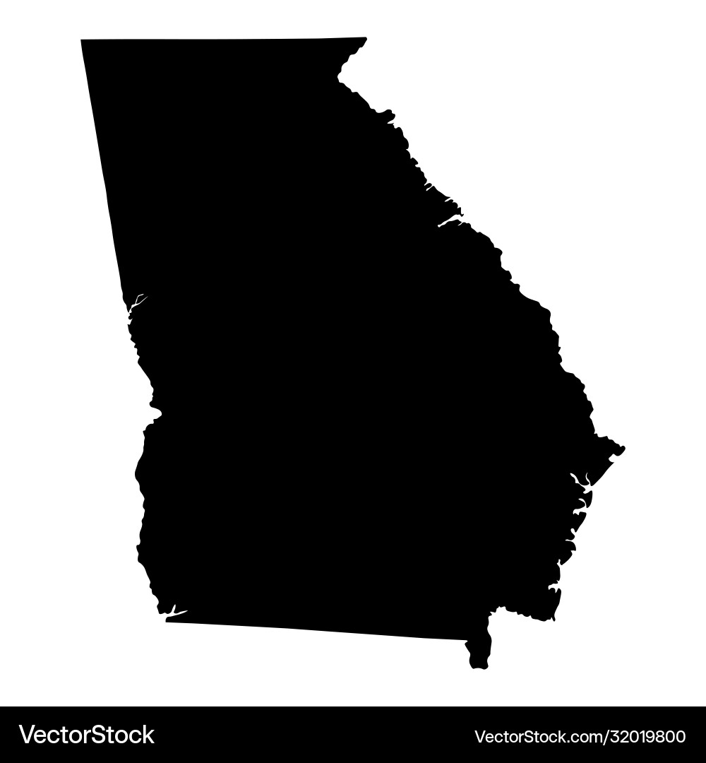 Georgia ga state border usa map solid Royalty Free Vector