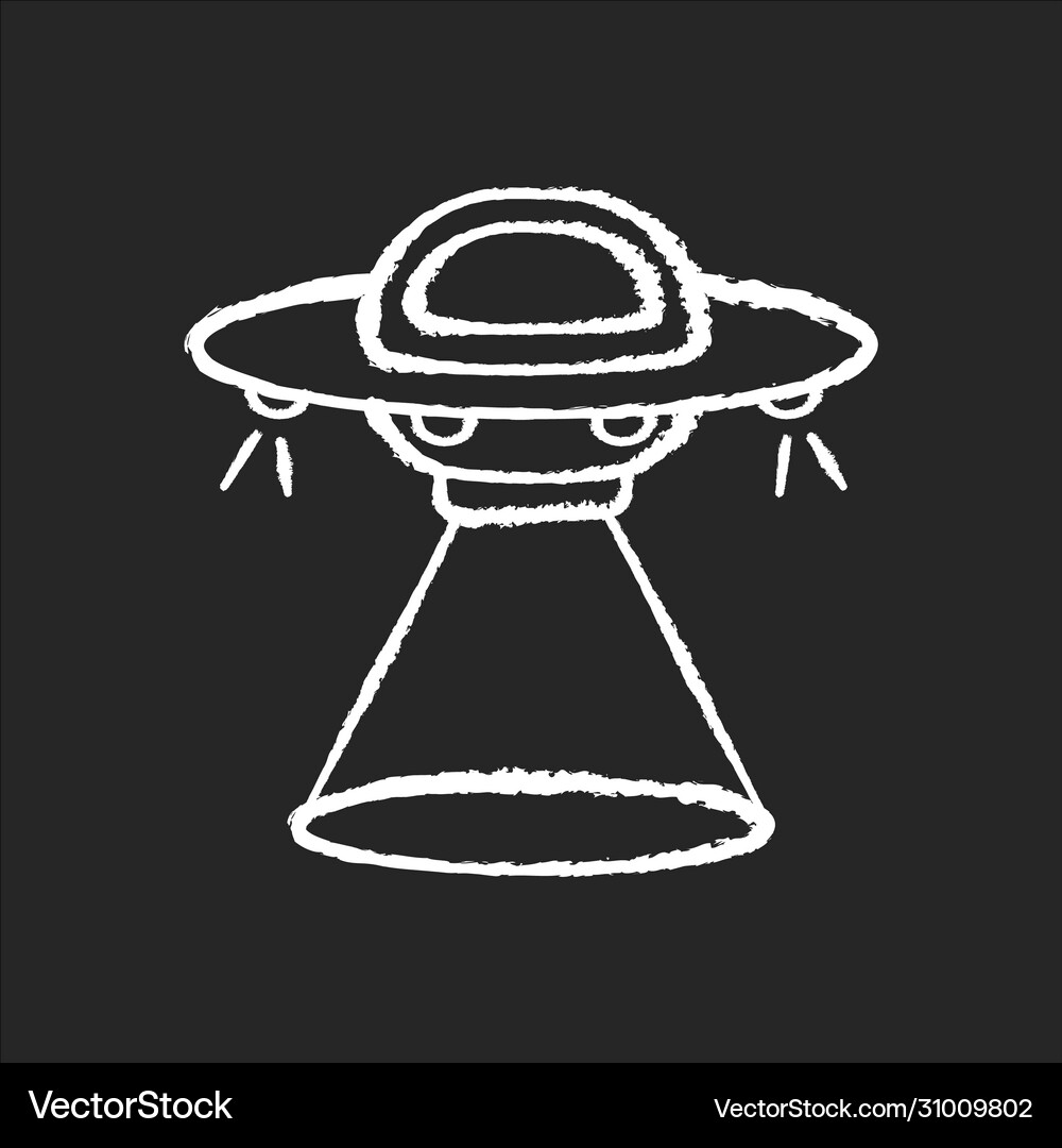 Science fiction chalk white icon on black Vector Image