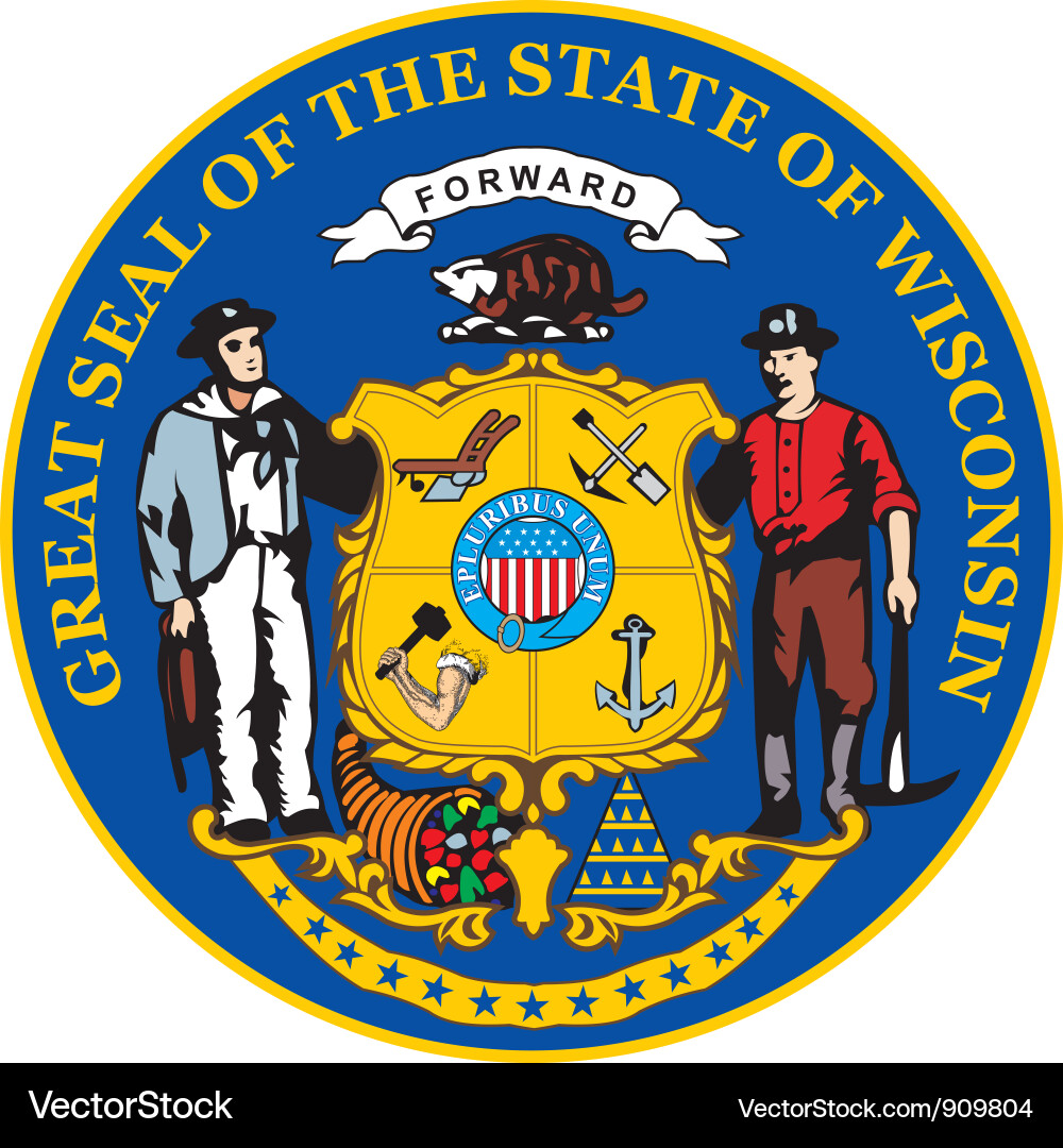 Wisconsin seal Royalty Free Vector Image - VectorStock