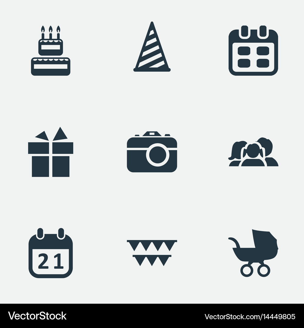 Set simple holiday icons Royalty Free Vector Image